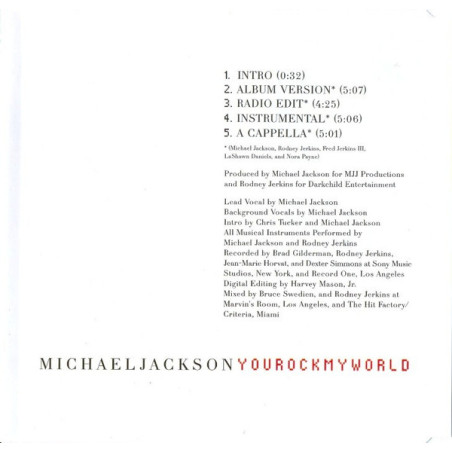 Comprar MICHAEL JACKSON - YOU ROCK MY WORLD | CD Singles en Maxisingles.cl